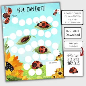 Ladybug Reward Chart for Kids Behavior Chart Printable, Chore Chart ...