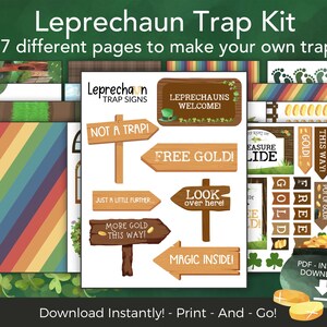 Leprechaun Trap Kit Printable St Patricks Day Activities for - Etsy