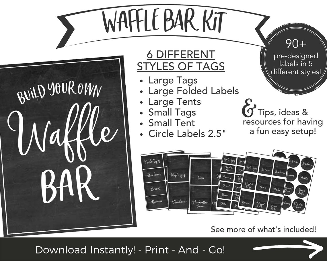 Waffle Bar Waffle Sign for Wedding Birthday Baby Shower - Etsy