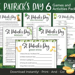 St Patrick's Day Game Bundle Printable Game for Kids - Etsy