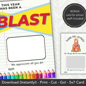 Printable Teacher Gift Card Holder Teacher Appreciation Gift - Etsy