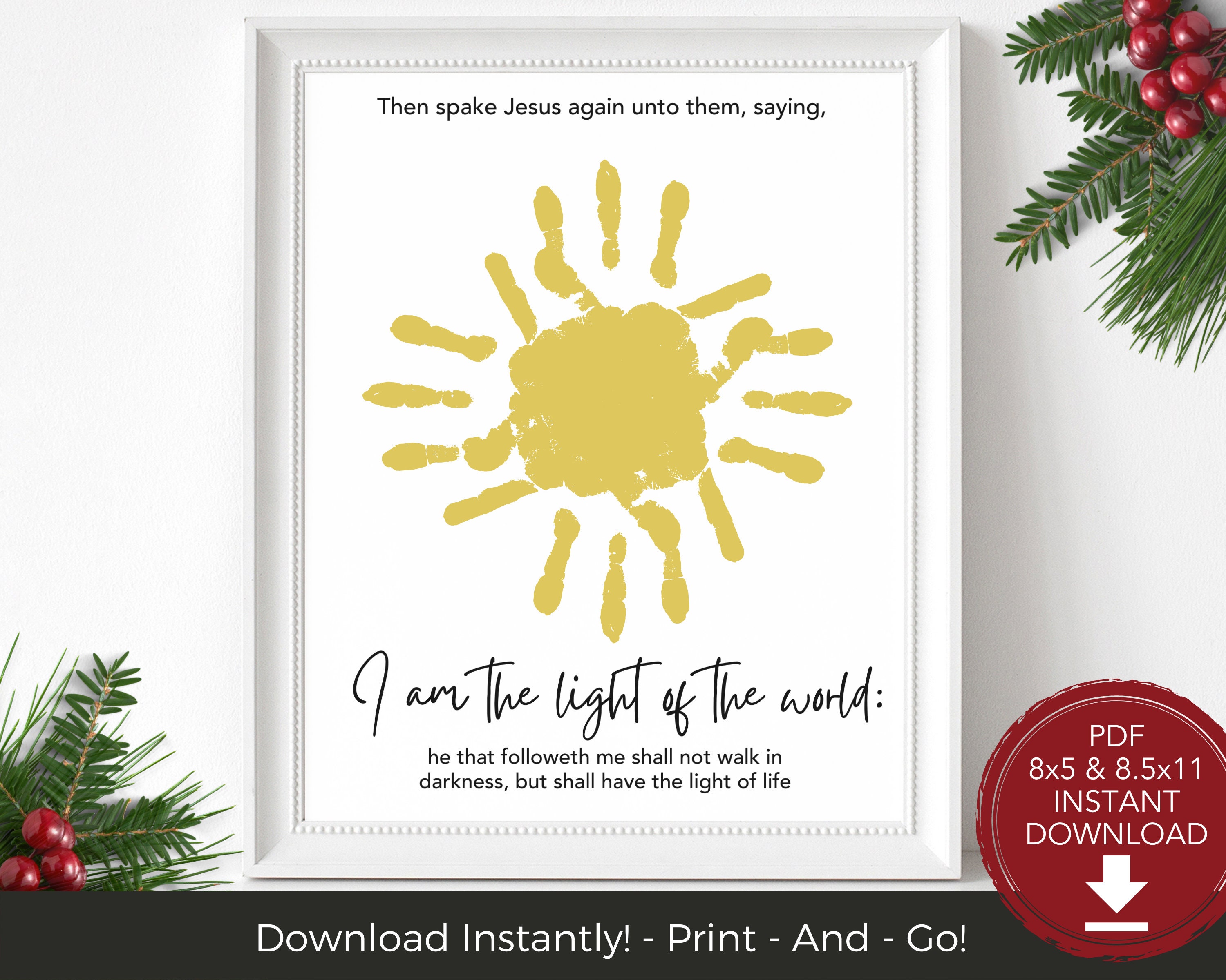 Scripture Handprint Christmas Craft DIY Baby's First - Etsy