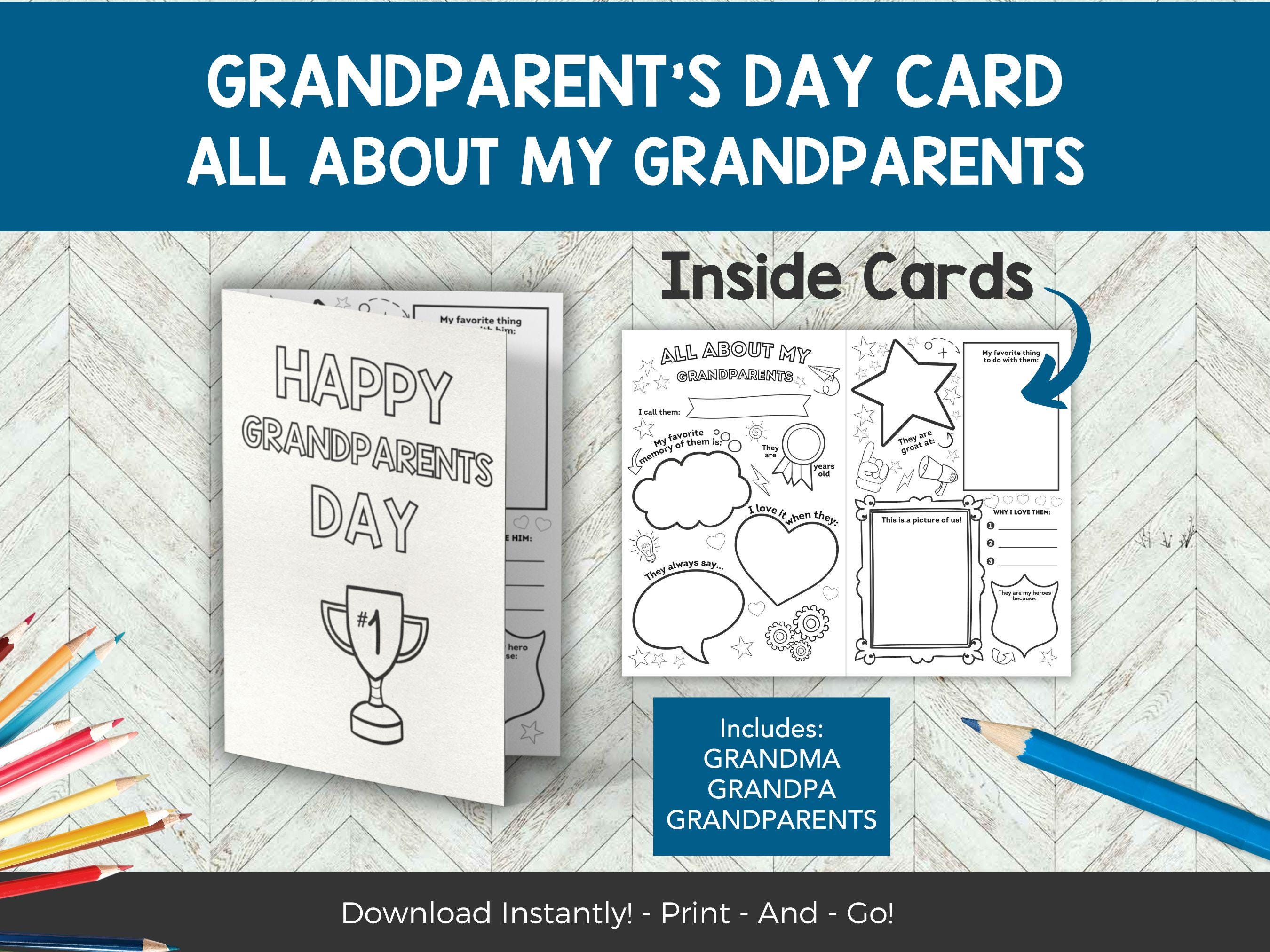 Printable Grandparents Day Card for Kids, Foldable Fill in the Blank ...