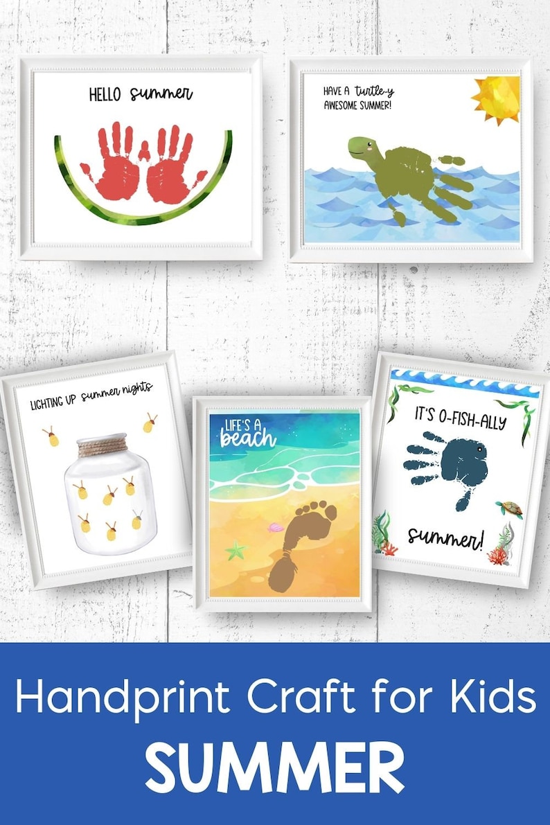 Summer Handprint Craft for Kids Summer Printable Handprint Art, Toddler ...