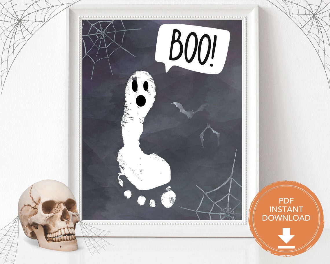 Ghost Halloween Handprint Craft DIY Craft for Kids Art - Etsy