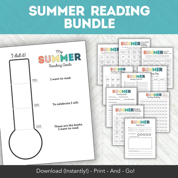 Instant Summer Reading Chart - Keep Kids Motivated All Summer and Keep ...