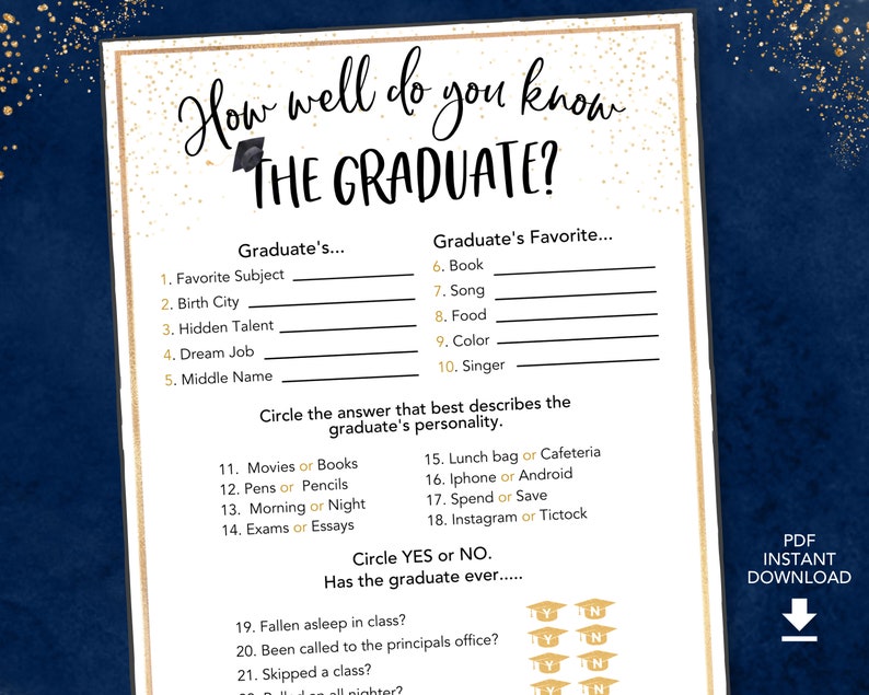 Graduation Party Games College Graduation Party Ideas High - Etsy