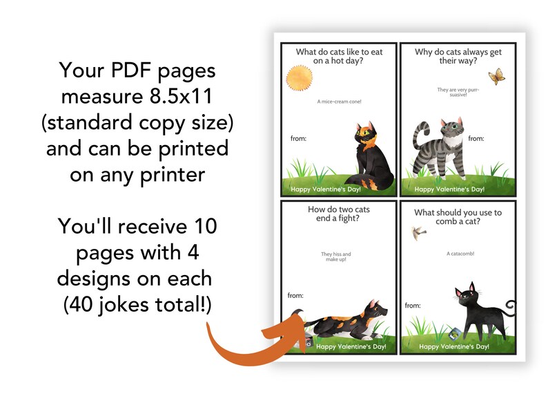 Kittens and Cats Printable Valentine Cards for Kids Kids - Etsy