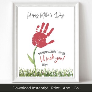 Mothers Day Handprint Art, DIY Mothers Day Gift for Grandma, Gift From ...