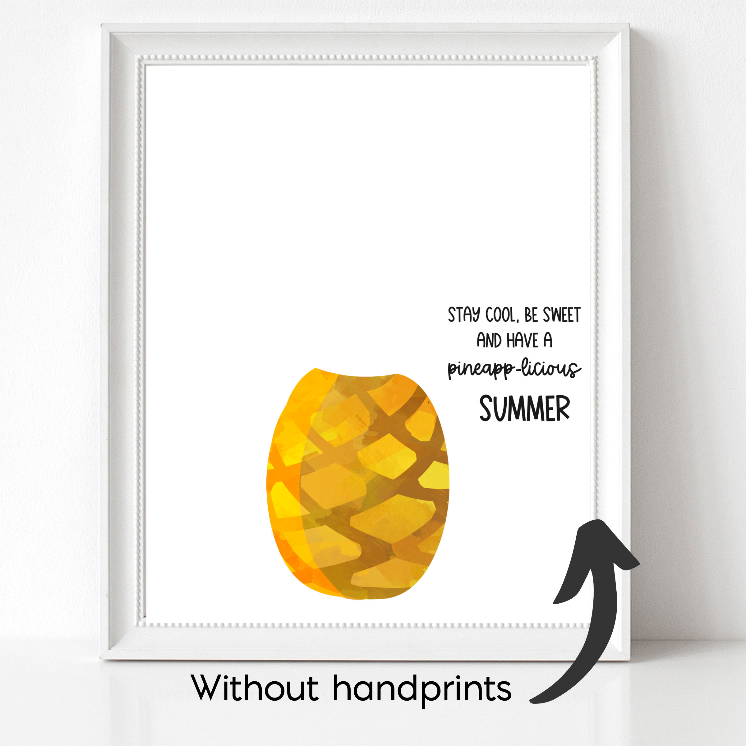 Pineapple Art, Summer Handprint Art, Printable Handprint Pineapple ...