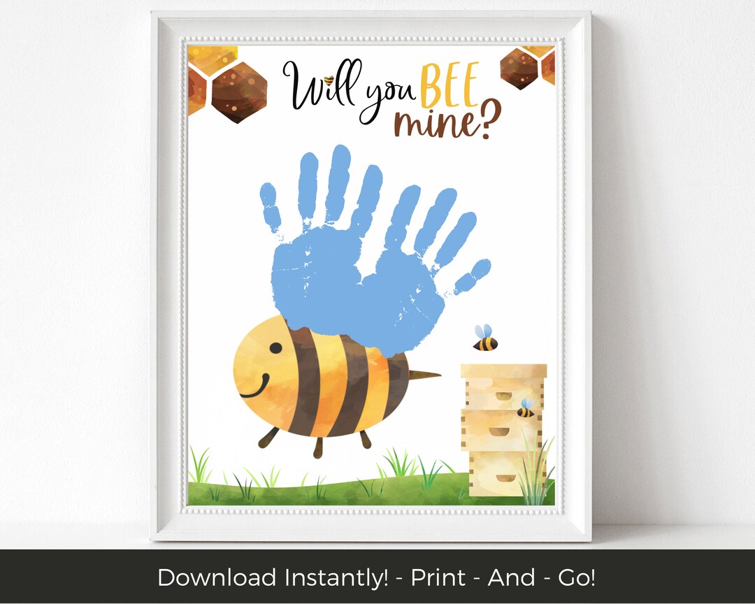 BEE Mine Handprint Craft Printable Handprint Art Printable - Etsy