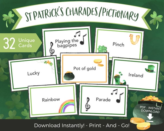 St Patricks Day Game Pictionary Hunt Activity St Paddys Day | Etsy