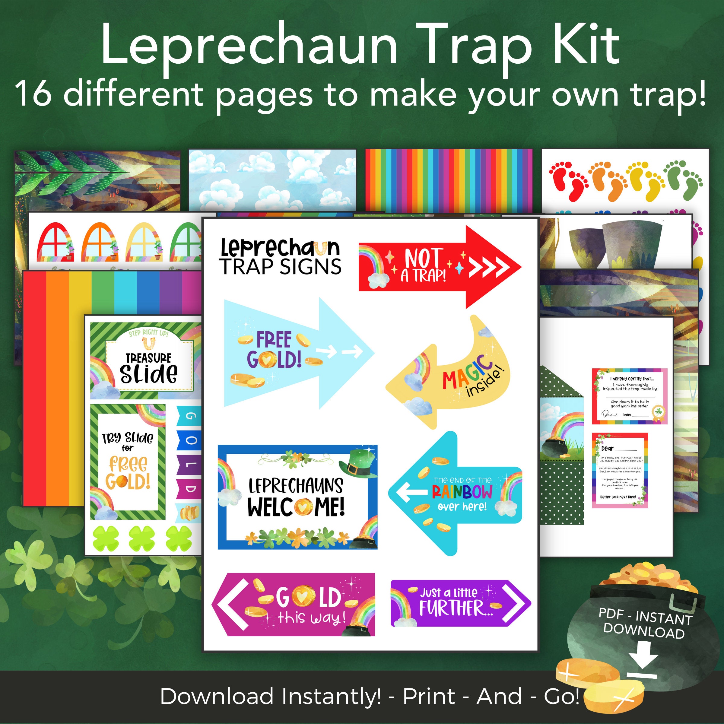 Leprechaun Trap Kit Printable, St Patricks Day Activities for Kids ...