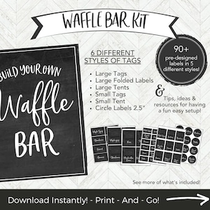 Waffle Bar, Waffle Sign for Wedding, Birthday, Baby Shower, Printable ...