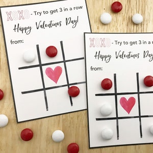 Tic Tac Toe Valentine Cards for Kids, Valentine Printable Kids ...
