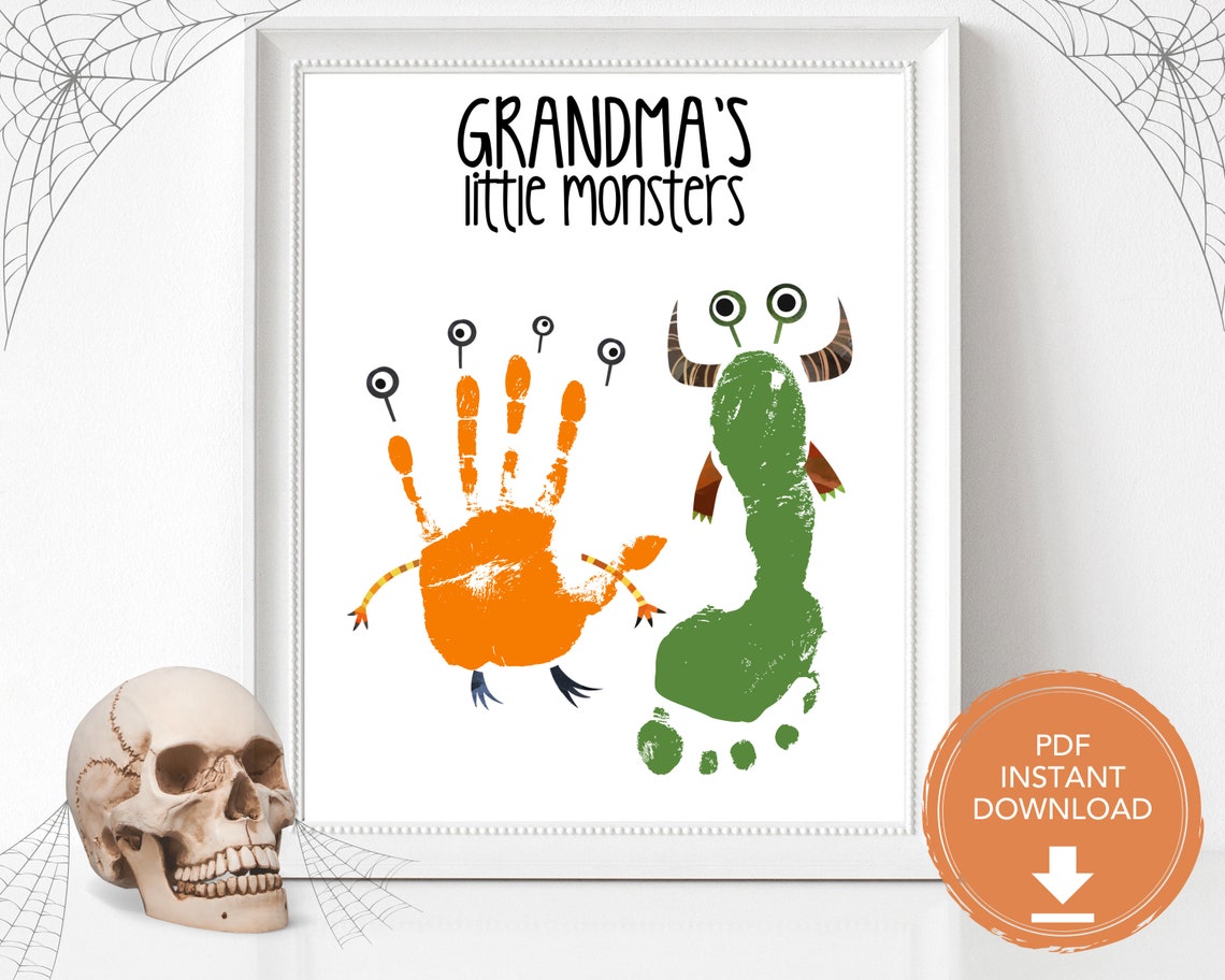 Monster Halloween Handprint Craft DIY Craft for Kids Art - Etsy