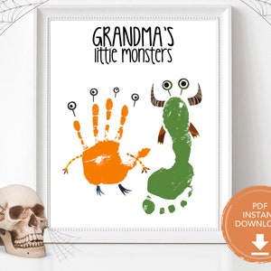 Monster Halloween Handprint Craft DIY Craft for Kids Art - Etsy