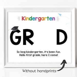 Kindergarten Graduation Handprint Art, Kinder End of School Year ...