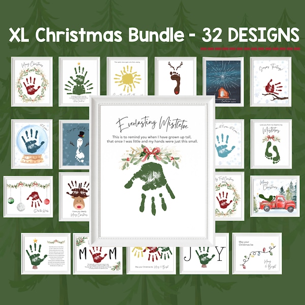 Handprint Art Christmas - Etsy