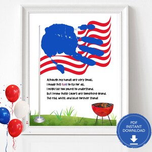 American Flag 4th of July Handprint Art, Fourth of July Poem Handprint ...