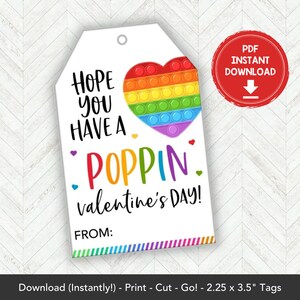 Pop It Valentine Cards, Class Valentine Pop It Fidget Toy Kids ...