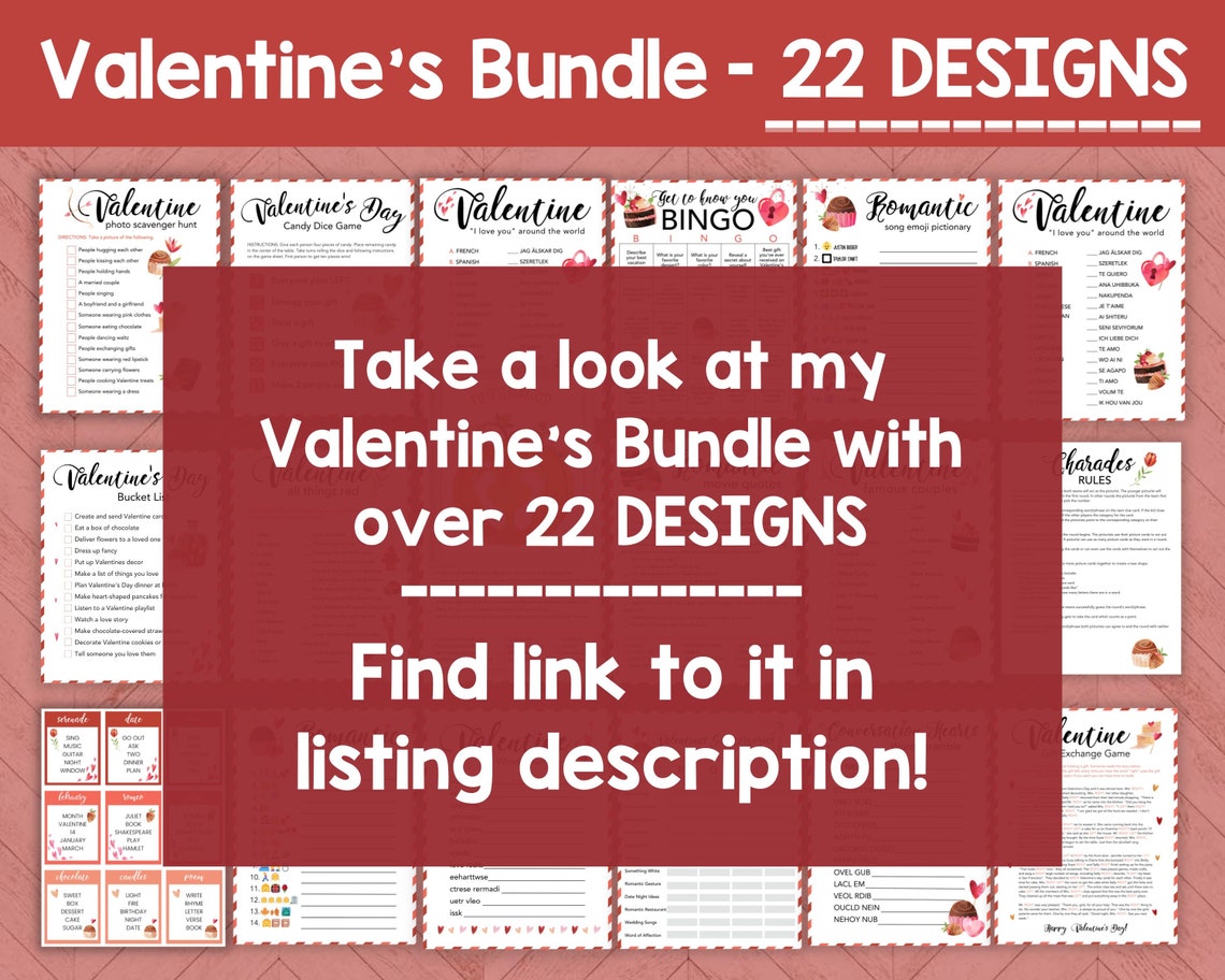 Valentine Printable Gift Exchange Valentine Party Games - Etsy