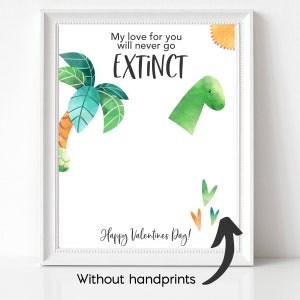 Dinosaur Printable Handprint Art, Valentine Handprint Craft for Kids ...