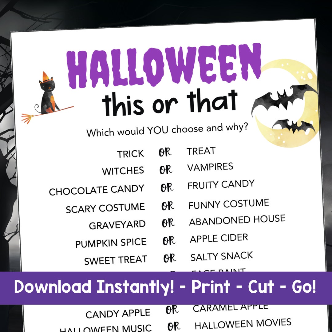 Halloween This or That Game, Halloween Printable Games for Kids ...