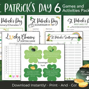 St Patrick's Day Game Bundle Printable Game for Kids - Etsy