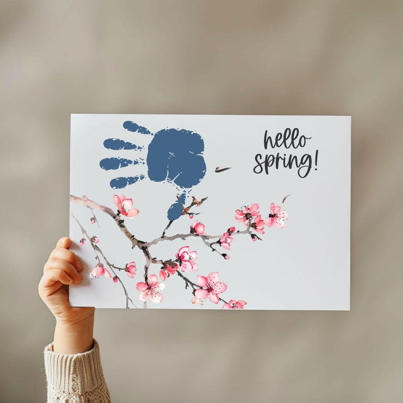 Hello Spring Tree Blossom and Bird Handprint Activity, Preschool or ...