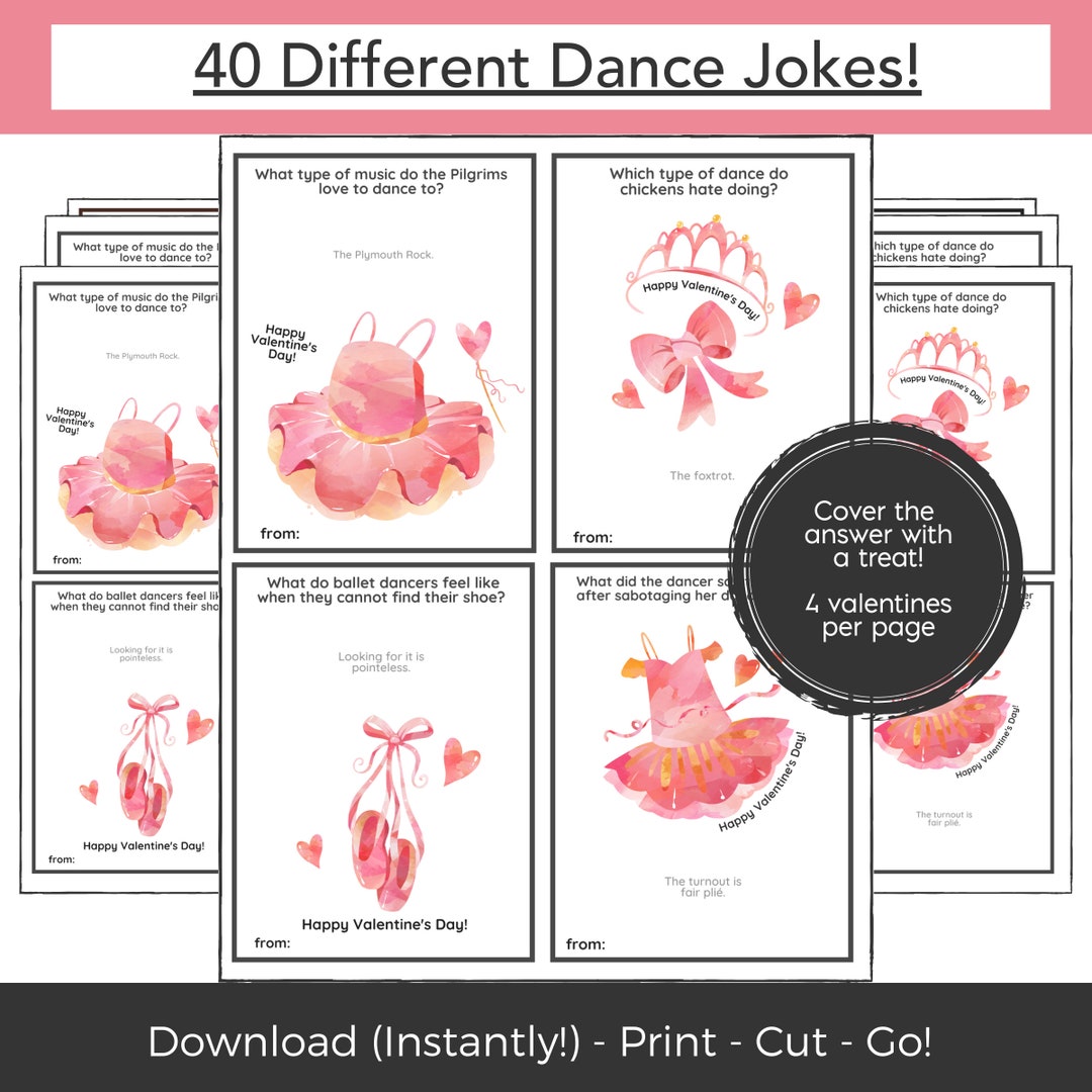 Ballet Valentine, Printable Valentine Cards for Kids, Cute Valentines ...