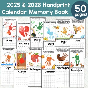 Handprint Calendar 2025 2026, Preschool Handprint Art Printable, 1st ...