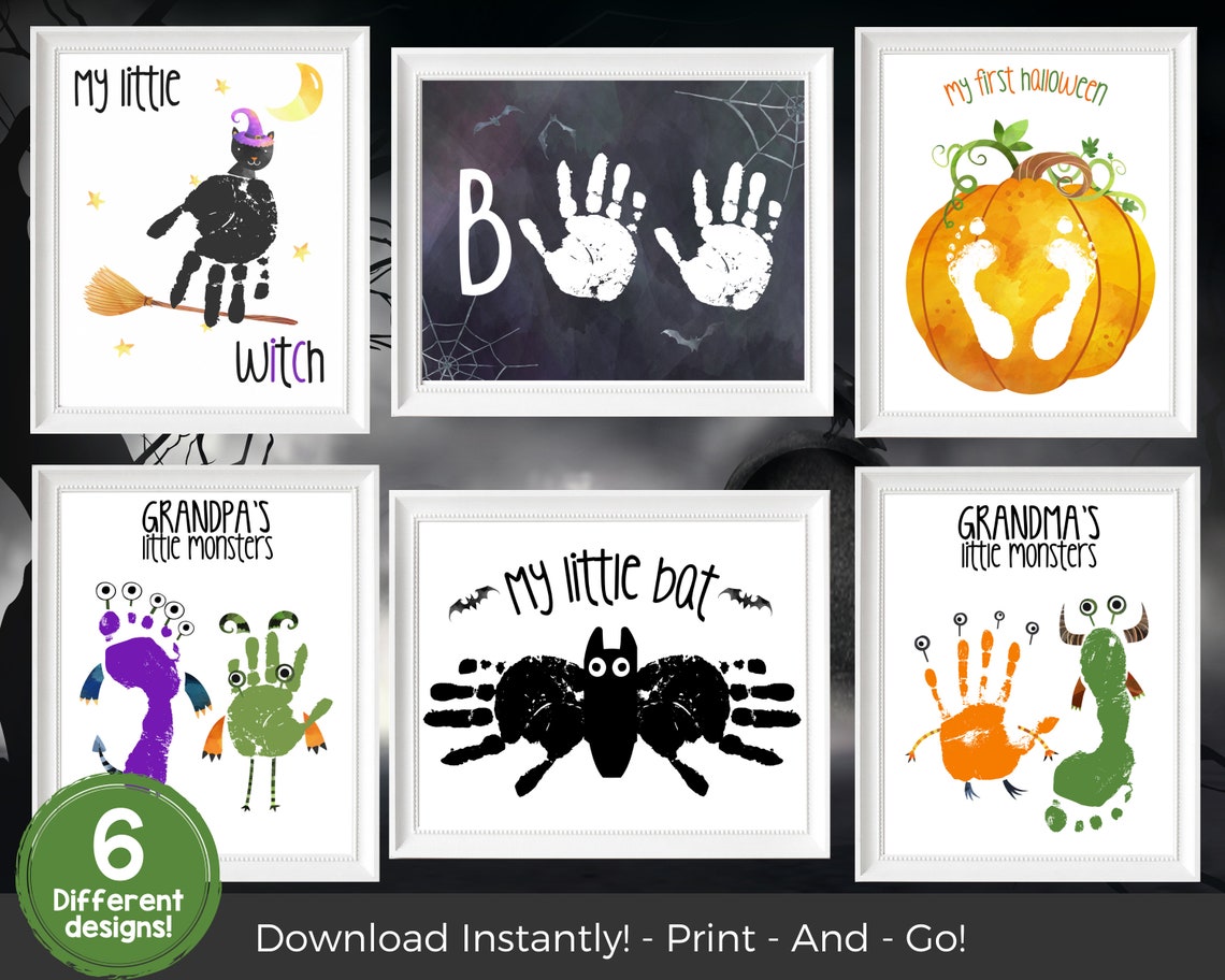 Halloween Handprint Craft DIY Craft for Kids Art Halloween - Etsy