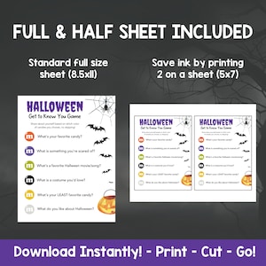 Halloween Ice Breaker for Kids, Halloween Printables, Get to Know You ...