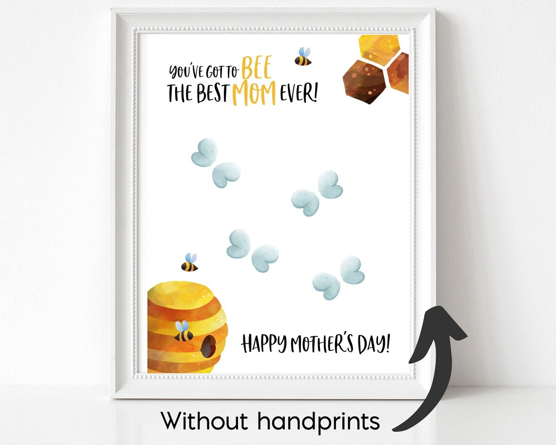Unique Mothers Day Gift Fingerprint Art Template, Kids Thumbprint Art ...