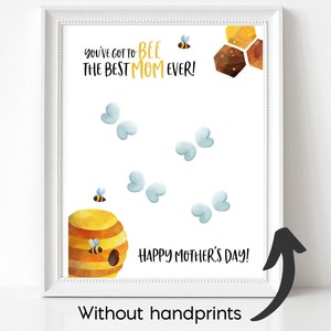 Unique Mothers Day Gift Fingerprint Art Template, Kids Thumbprint Art ...
