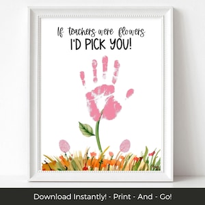 Teacher Appreciation Handprint Art for Kids, Teacher Thank You Gift ...
