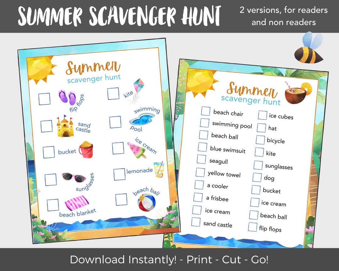 Summer Scavenger Hunt, Outdoor Games for Kids, Kids Activity Ideas ...