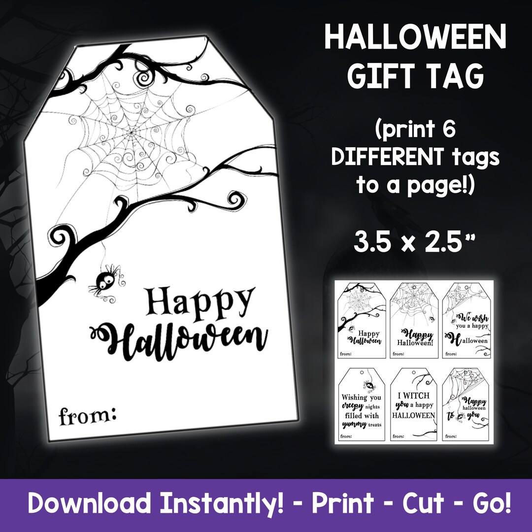 Halloween Gift Tag, Halloween Printable Goodie Bags Tag Download ...