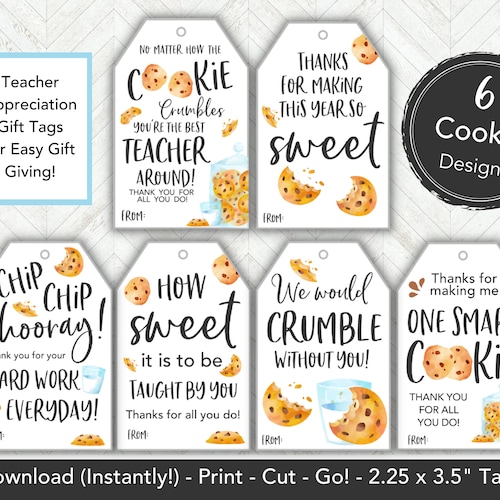 Teacher Appreciation Gift Tag Teacher Gift Tags Printable - Etsy