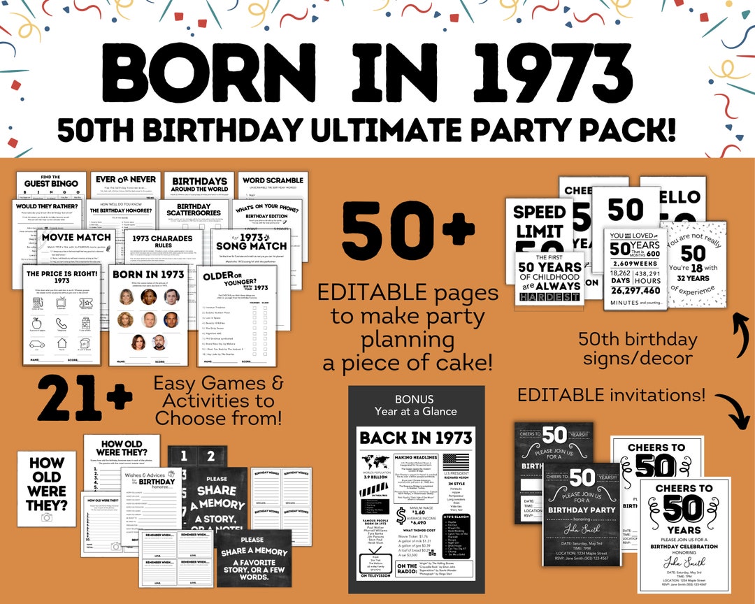 50th Birthday Games 50 Birthday 50th Birthday Party Games - Etsy