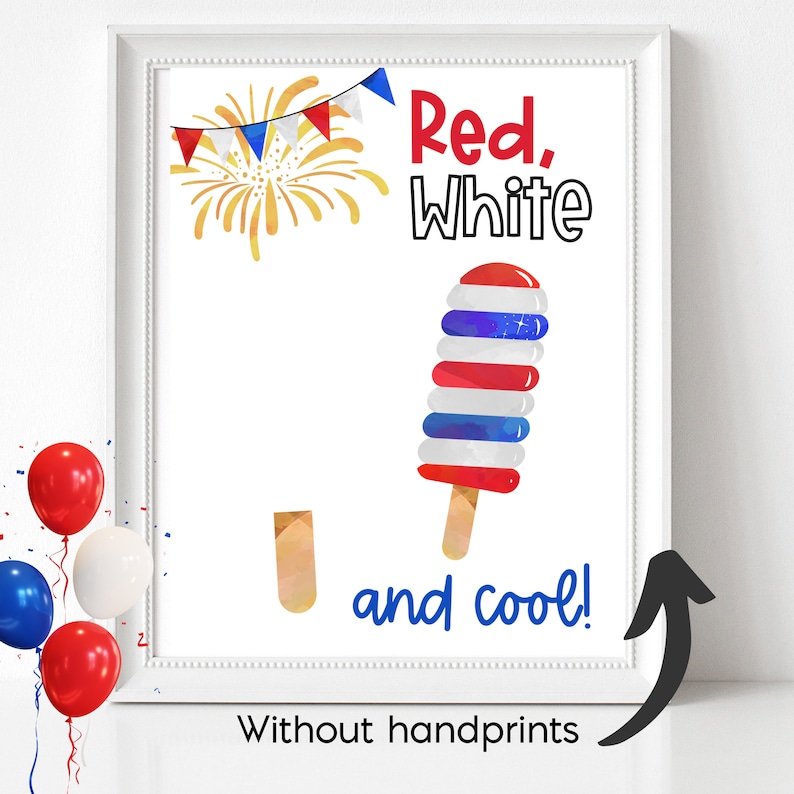 Popsicle Craft 4th of July Footprint Art, Fourth of July Footprint ...