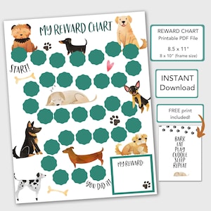 Puppy Dog Reward Chart for Kids Behavior Chart Printable, Chore Chart ...