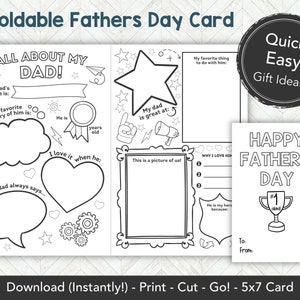 All About My Dad Printable Fathers Day Card All About Dad DIY - Etsy