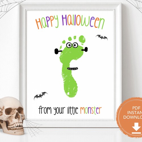 Skeleton Halloween Handprint Craft Craft for Kids Art - Etsy
