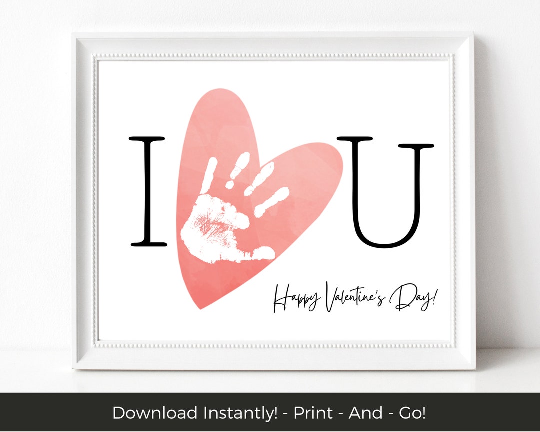 I Love You Printable Handprint Art Valentine Handprint Crafts - Etsy