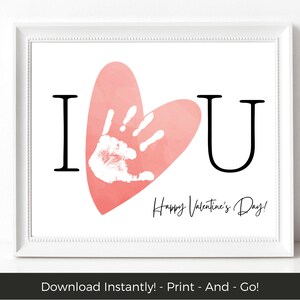 I Love You Printable Handprint Art Valentine Handprint Crafts - Etsy