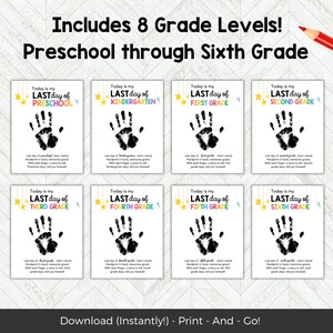Last Day of School Activities, Printable School Handprint Art Craft ...