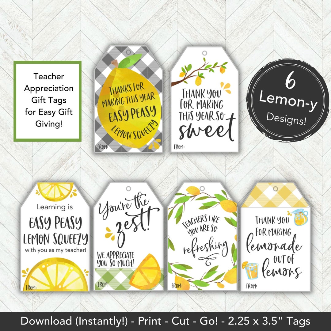 Teacher Appreciation Gift Tag, Teacher Gift Tags Printable Thank You ...