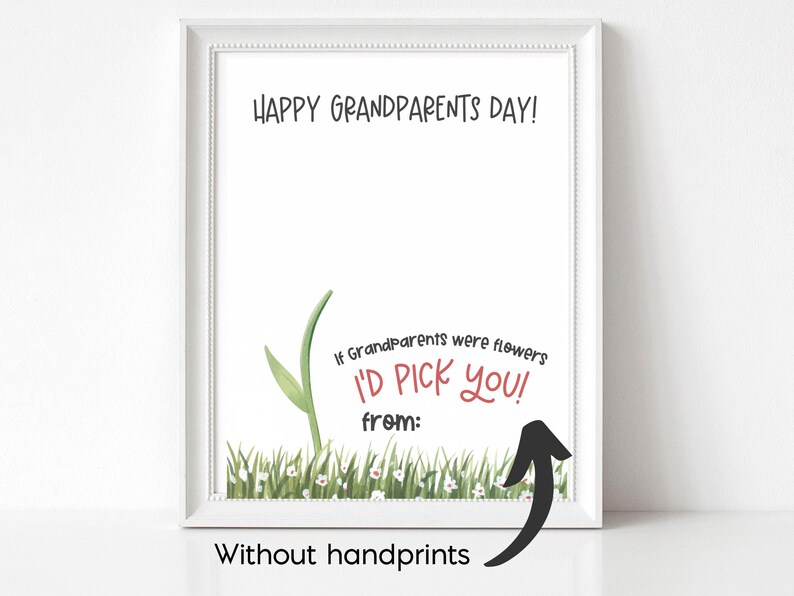 Grandparents Day Handprint Craft Printable, Gift for Grandma Grandpa ...